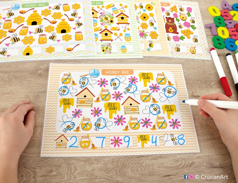 Honey Bee I Spy Counting Activity. Preschool Learning - Etsy