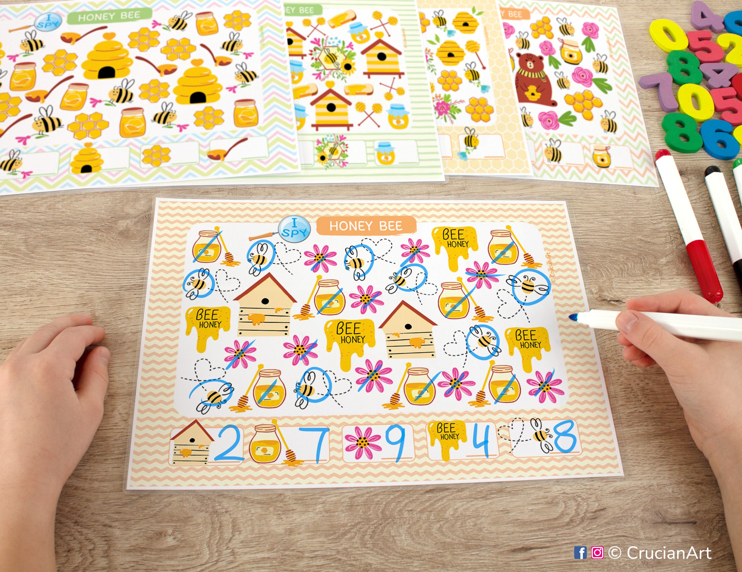 Honey Bee I Spy Counting Activity. Preschool Learning - Etsy