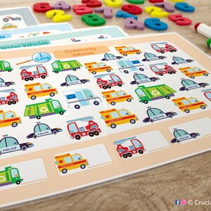 Vehicles Count to 10 Printable Activity. Land, Water, Air, Construction ...