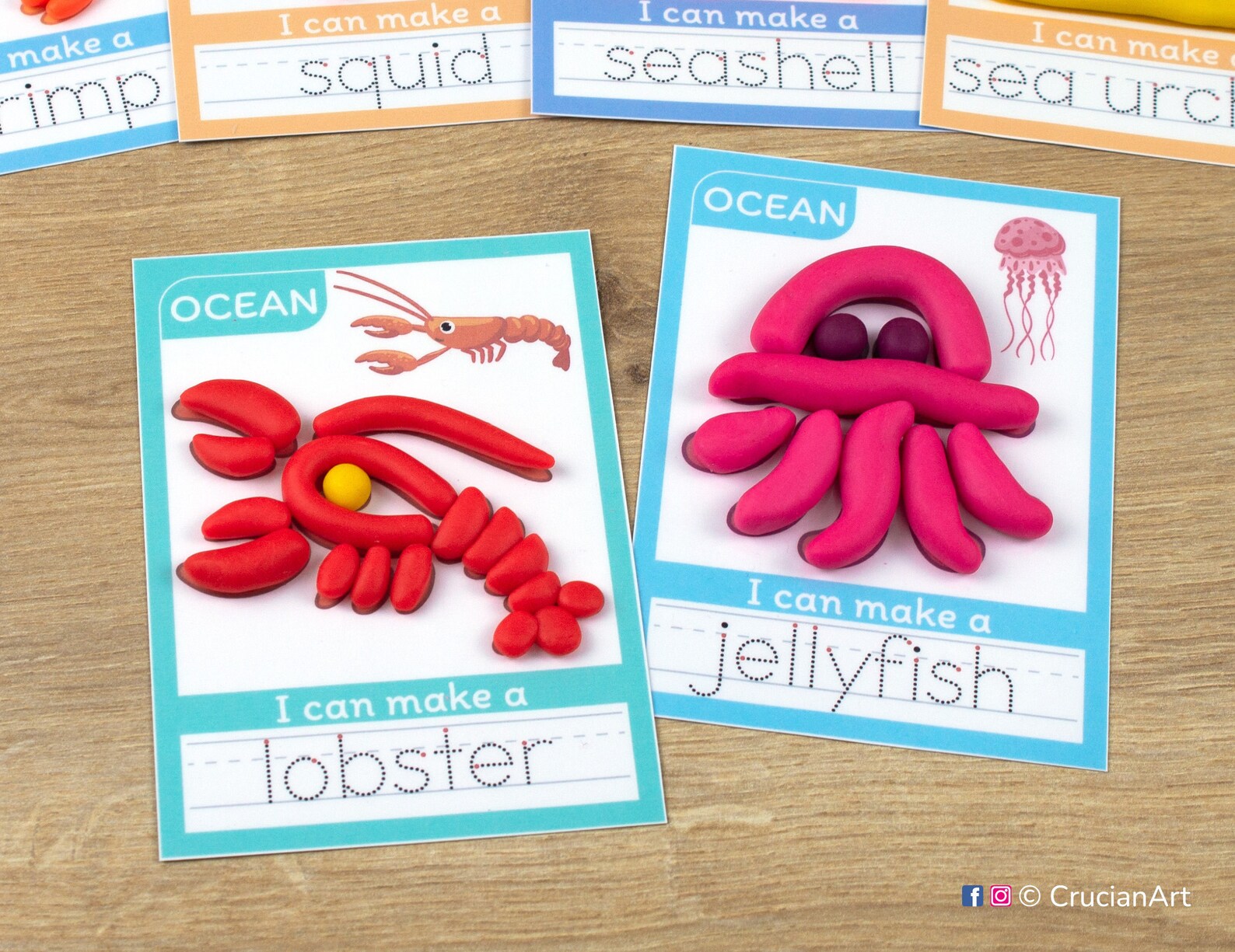 Ocean Animals Playdough Mats: Printable Play Dough Activity for Toddler ...