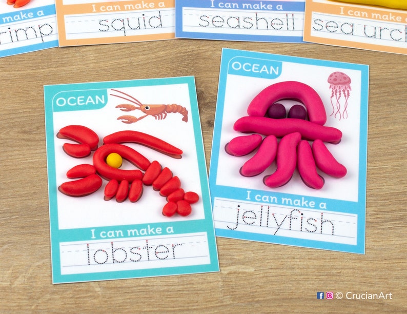 Ocean Animals Playdough Mats: Printable Play Dough Activity for Toddler ...