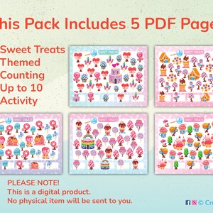 Sweet Treats I Spy Counting Activity. Preschool Learning Worksheets ...
