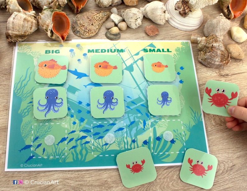 Mermaids Sorting & Matching Printable Busy Book for Girls. Learning ...