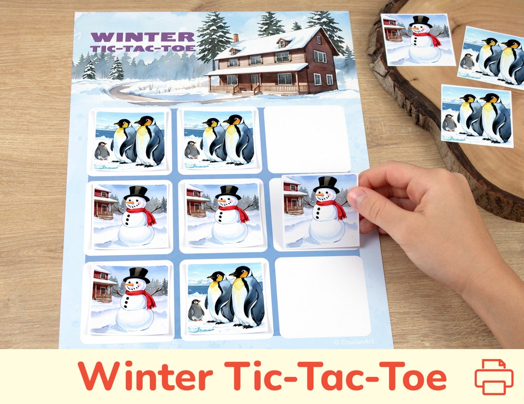 Winter Tic-tac-toe Game: Preschool, Kindergarten Printable Activity ...