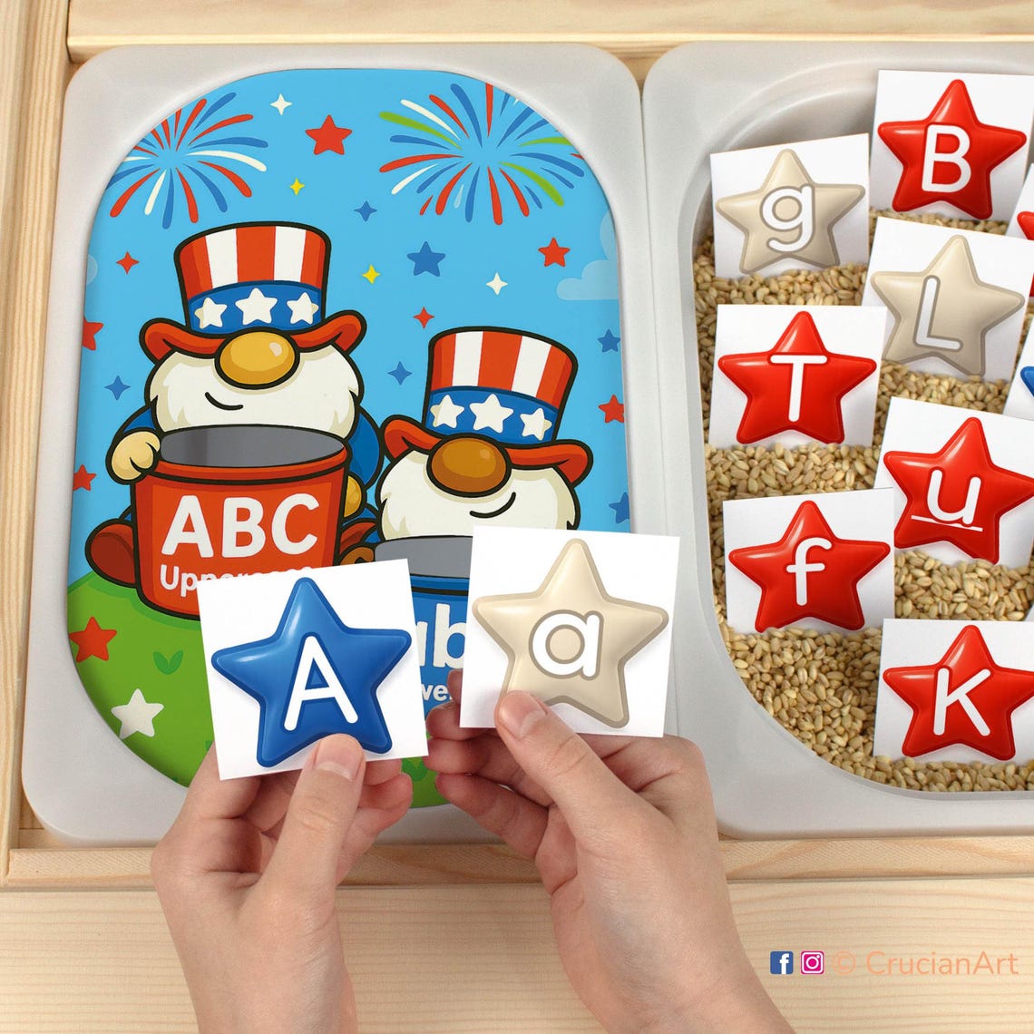 4th of July ABC Star Flisat Insert: Independence Day Printable Template ...