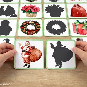 Christmas Shadow Matching Activity: Printable Match Cards for Toddlers ...