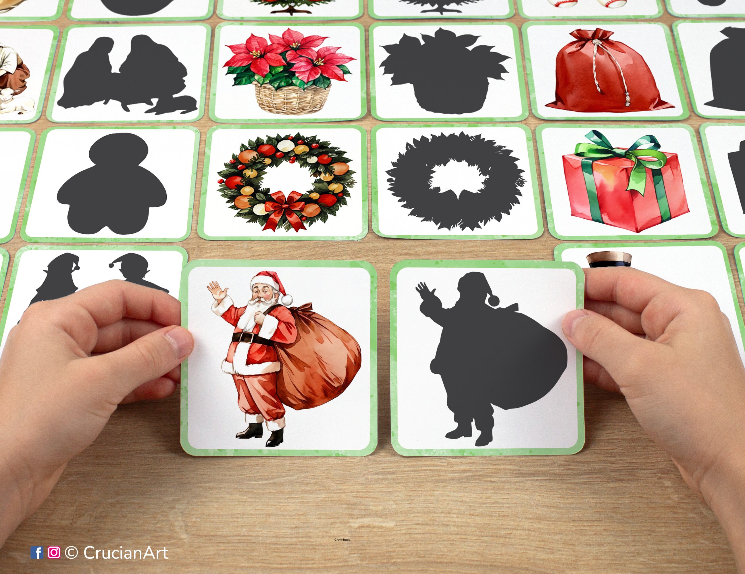 Christmas Shadow Matching Activity: Printable Match Cards for Toddlers ...