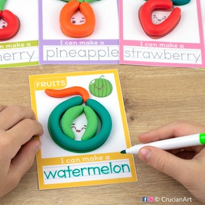 Fruits Playdough Mats. Printable Toddler, Preschool Educational ...