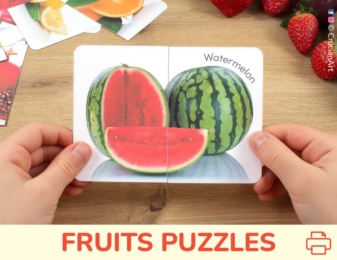 Fruits & Berries Puzzle Pairs: Real Photo Match Cards, Printable ...