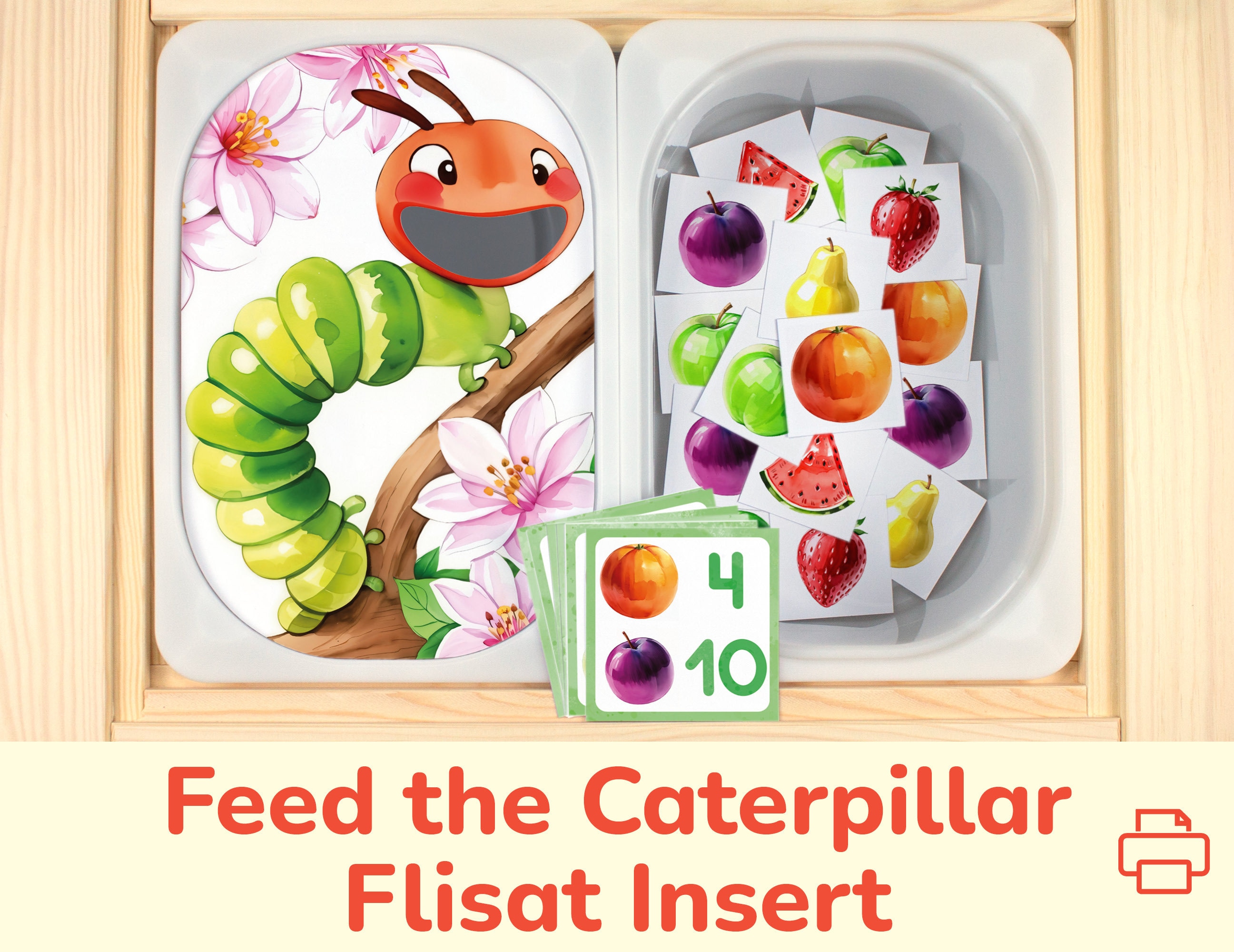 Feed the Hungry Caterpillar Flisat Insert: Sort and Count to 12 ...