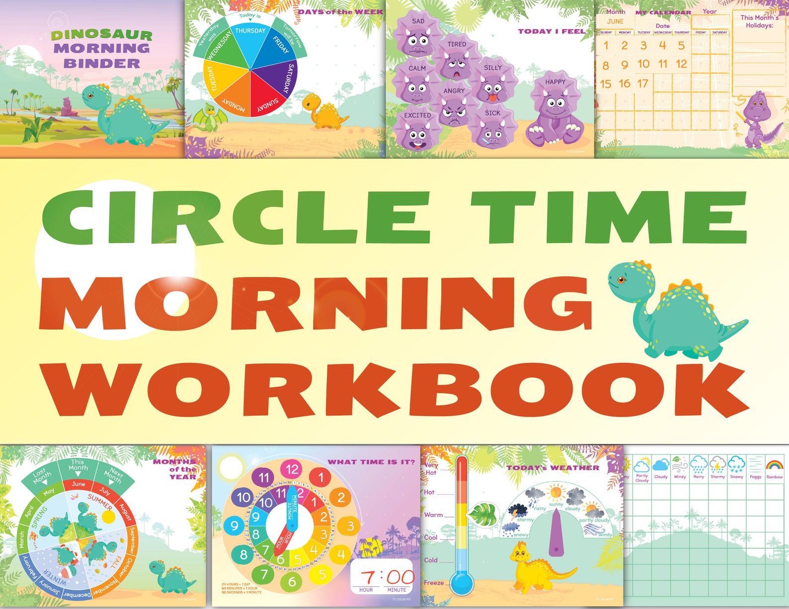 DAILY CALENDAR Morning Binder. Circle Time Printable Learning Workbook ...