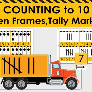 Count & Clip Cards Construction Truck Count to 10 | Etsy