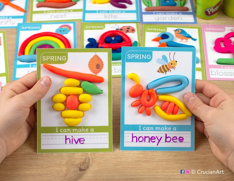 Spring Play Dough Mats. Printable Playdough Kid Activity. Toddler ...