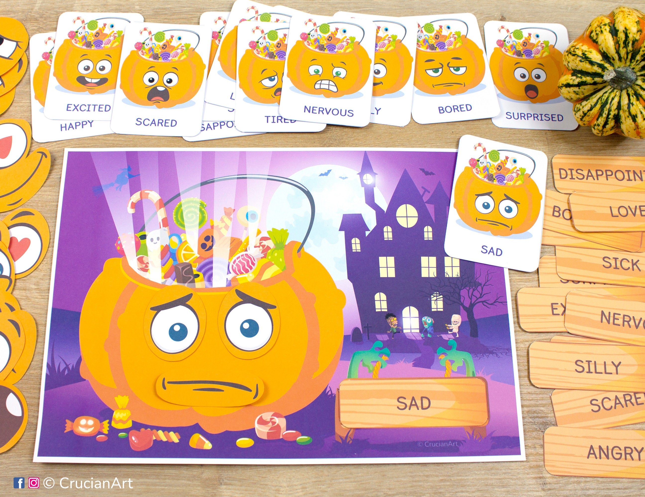 Halloween Emotions and Feelings Printable Activity. Homeschool ...