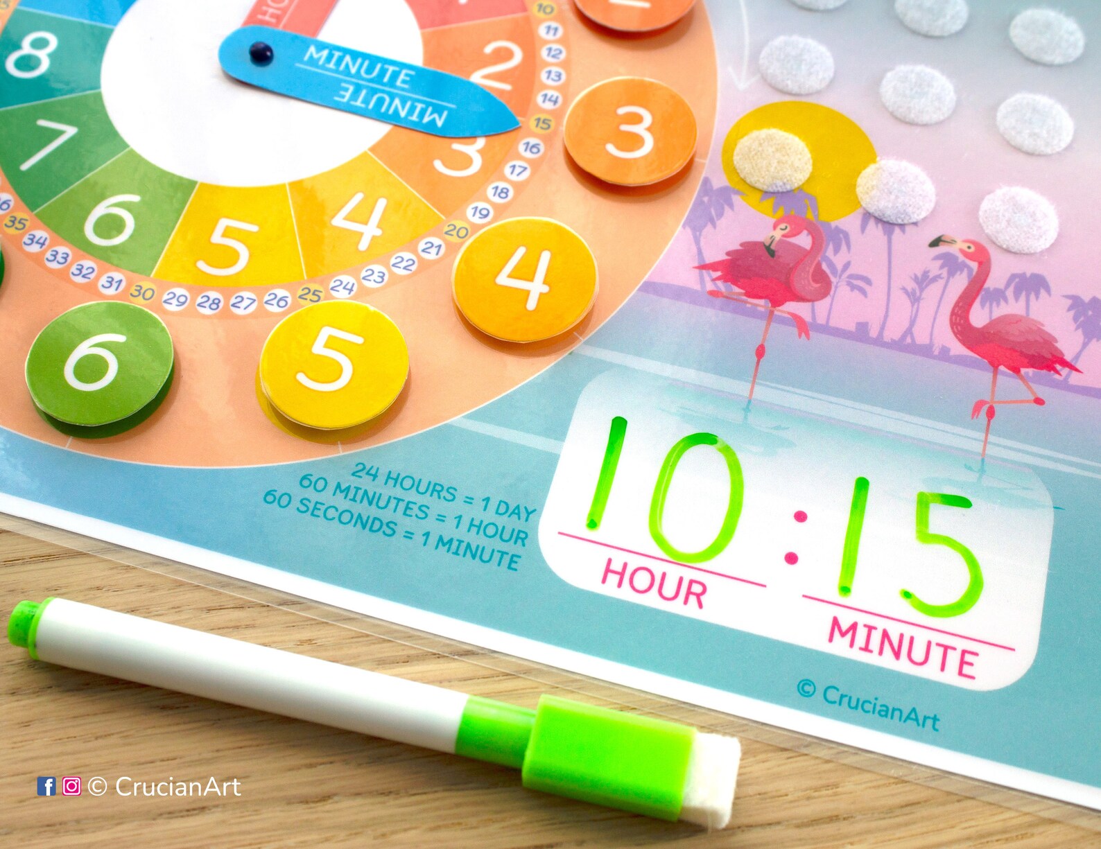 LEARNING TIME Printable Activity. Clock Educational Worksheet - Etsy