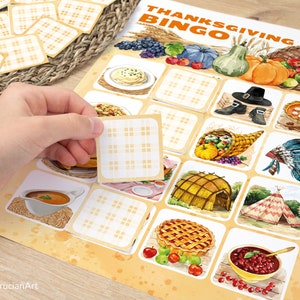 Thanksgiving Day Bingo Game: Printable Preschool, Kindergarten, Toddler ...