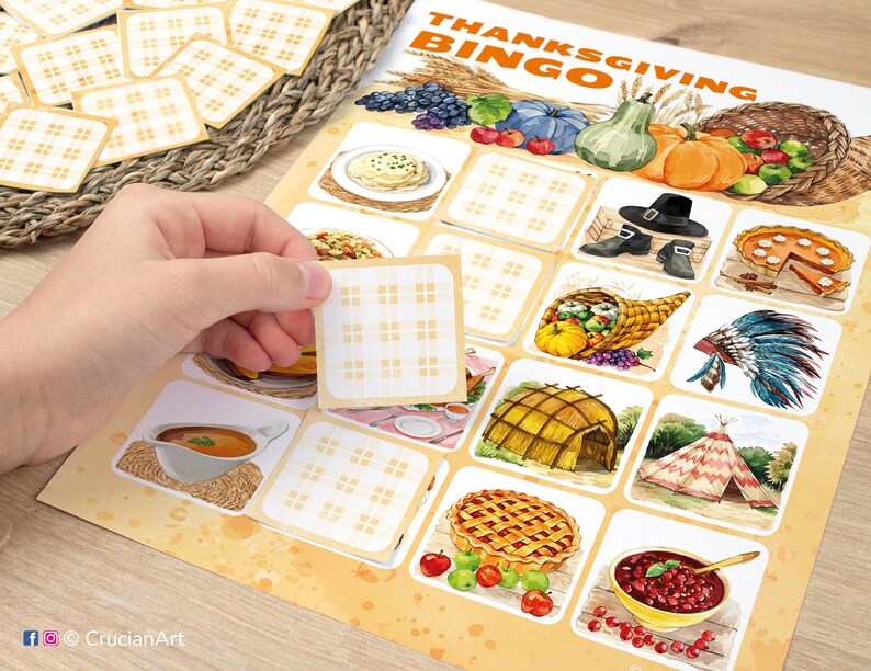 Thanksgiving Day Bingo Game: Printable Preschool, Kindergarten, Toddler ...