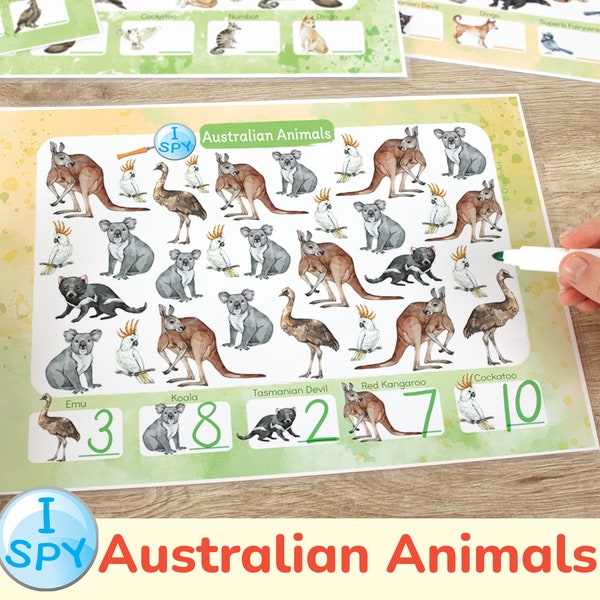 Australian Animals I Spy Counting Activity. Preschool Learning ...