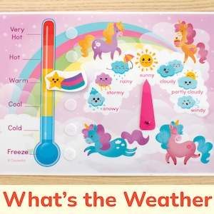 Rainbow Unicorn Weather Activity. Printable Learning Material ...