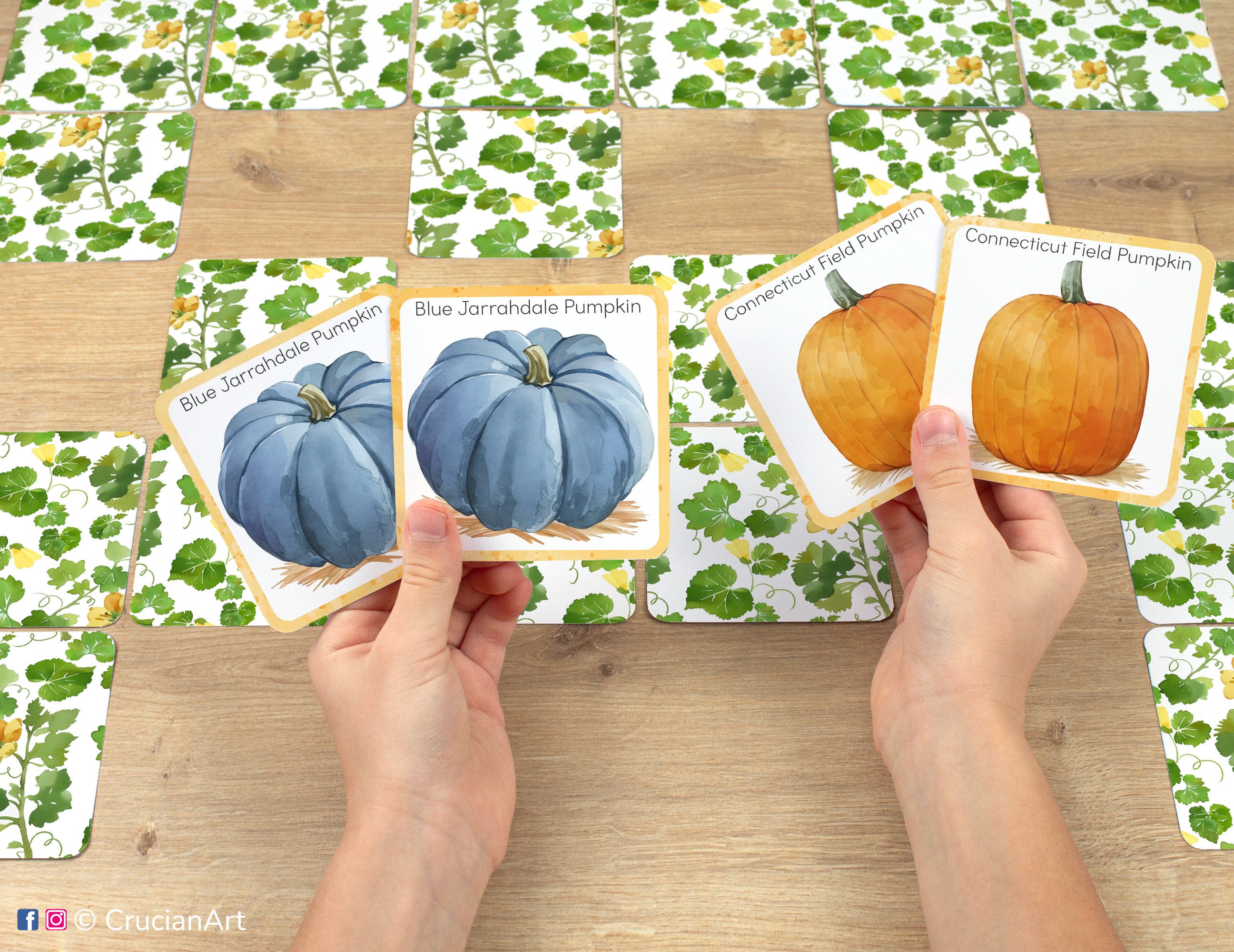 Pumpkin & Squash Memory Game: Printable Matching Activity. Autumn ...