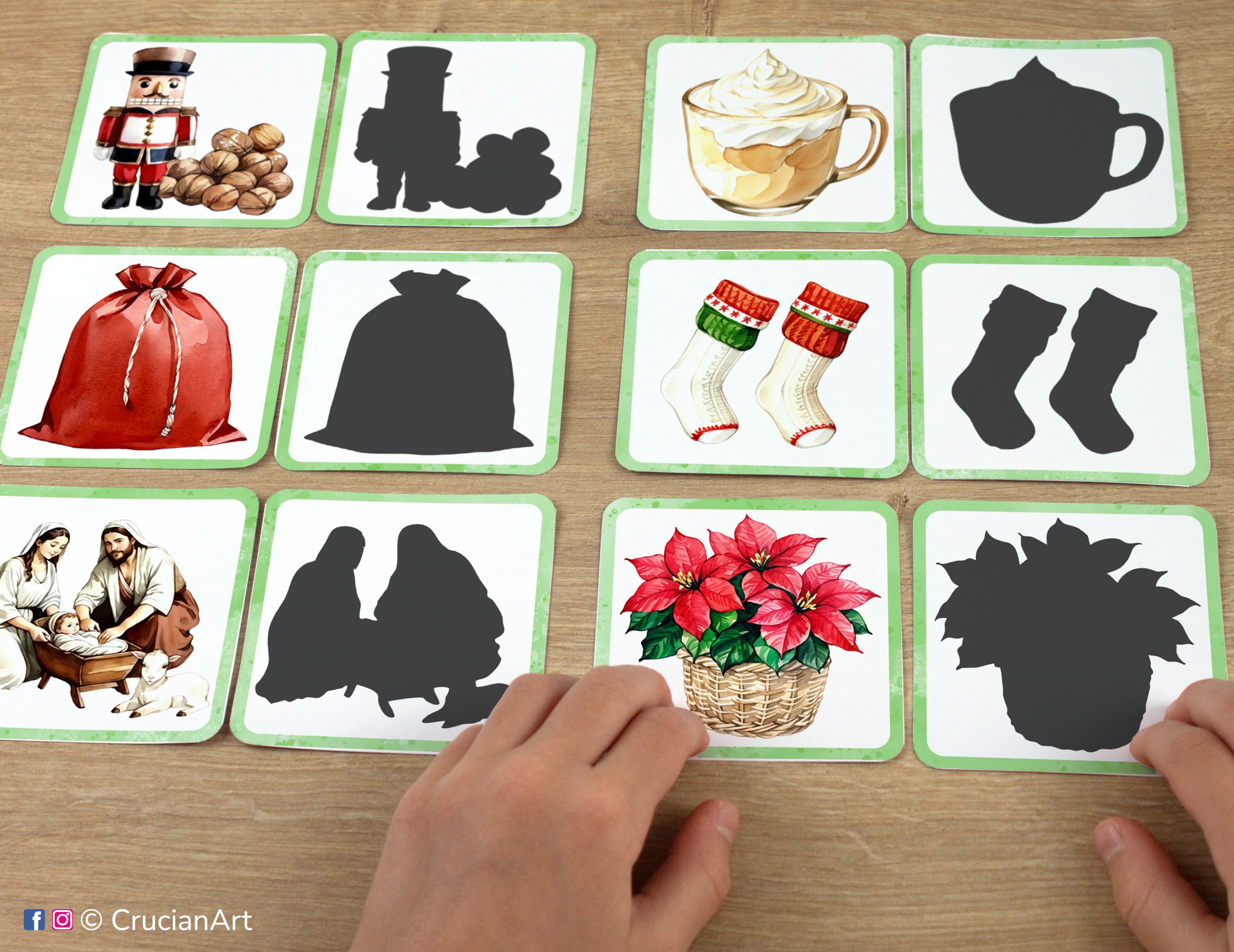 Christmas Shadow Matching Activity: Printable Match Cards for Toddlers ...