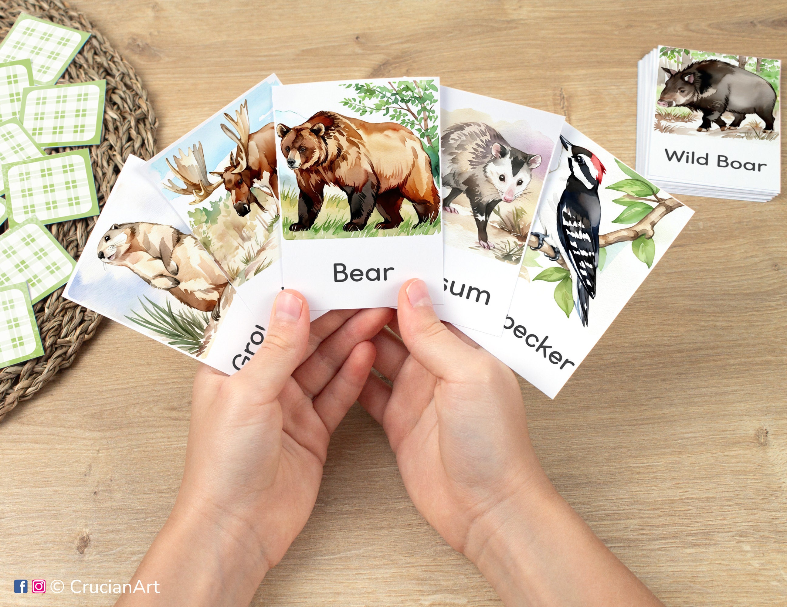 Woodland Animals Bingo Game: Printable Preschool, Kindergarten, Toddler ...