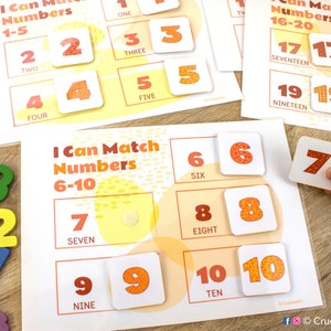 Numbers 1-20 Matching Printable Activity. Number Match Toddler Busy ...