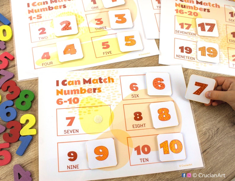 Numbers 1-20 Matching Printable Activity. Number Match Toddler - Etsy