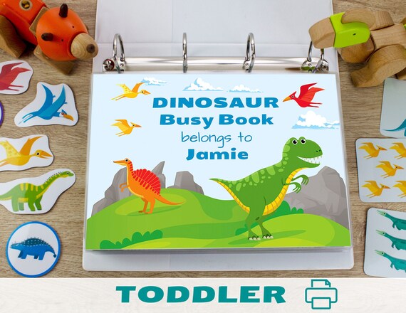 Dinosaur Toddler Printable Busy Book. Learning Quiet Workbook. | Etsy