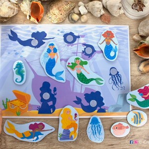 Mermaids Sorting & Matching Printable Busy Book for Girls. Learning ...
