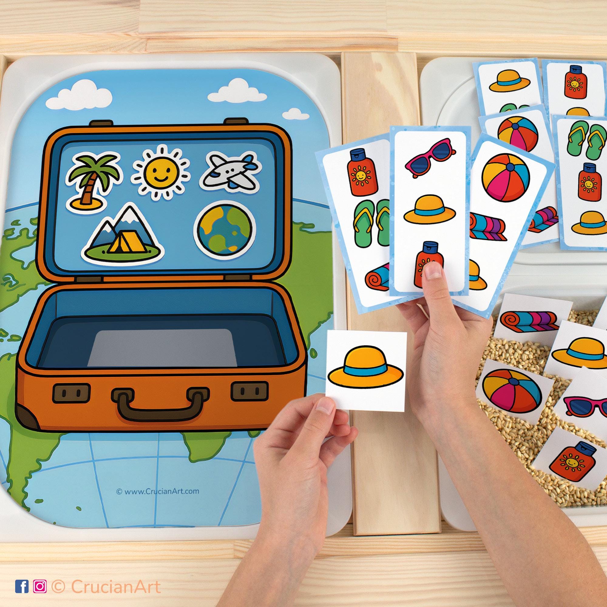 Let’s Pack a Suitcase Flisat Insert: Matching Activity for Sensory ...