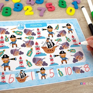 Pirates I Spy Counting Activity. Count to 10 Worksheets for Boys. Early ...