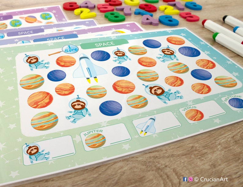 I Spy Space Counting Activity. Solar System Planets Printables - Etsy