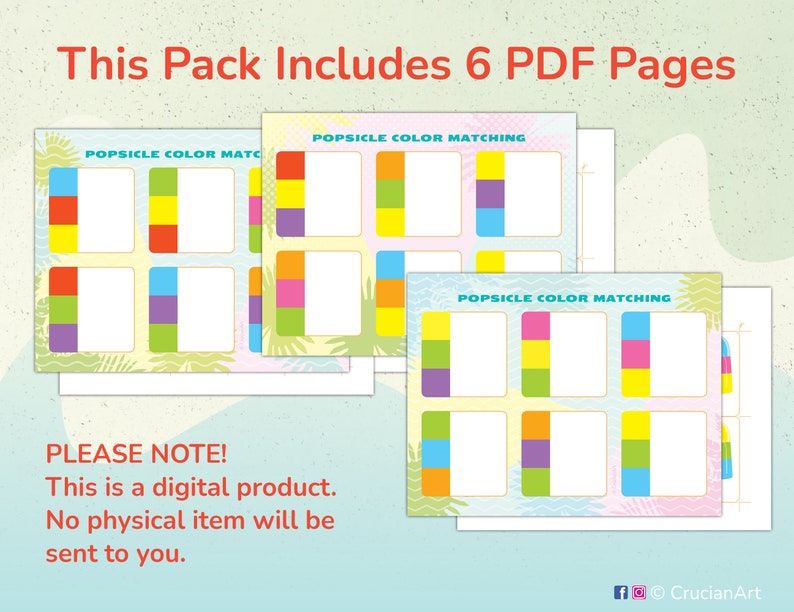 ICE CREAM Color Matching Printable Activity. Popsicle Colors Learning ...