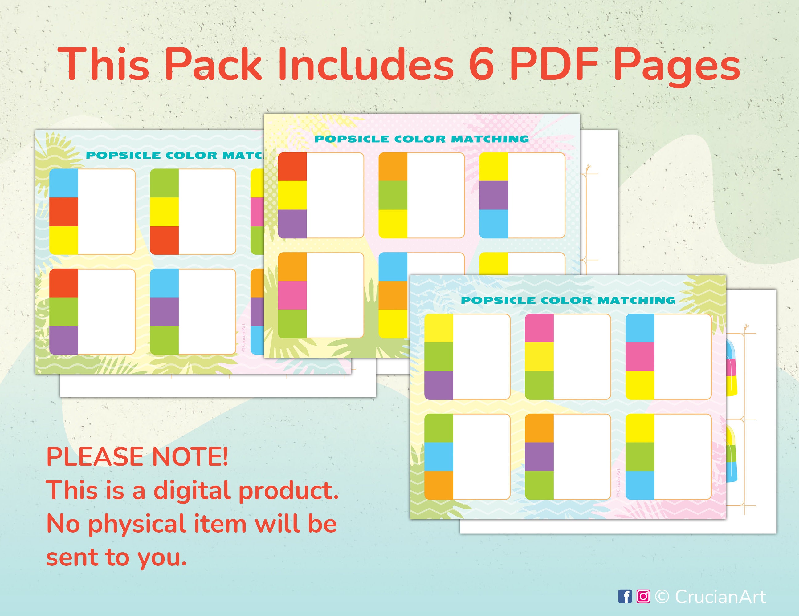 ICE CREAM Color Matching Printable Activity. Popsicle Colors Learning ...