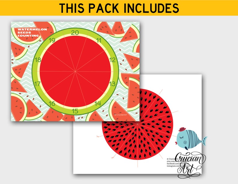 Watermelon Counting Learning Binder Activity Homeschool | Etsy