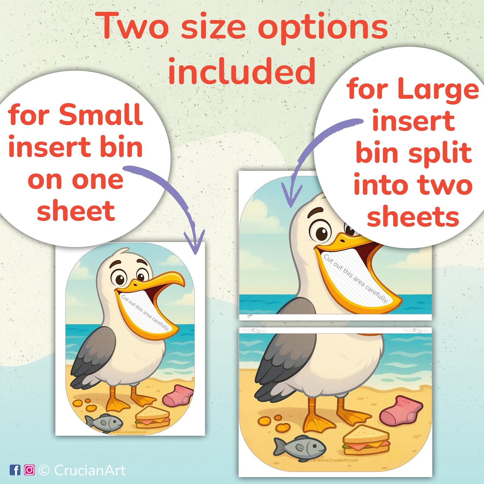 Feed the Seagull Flisat Insert: Matching Activity for Sensory Table ...