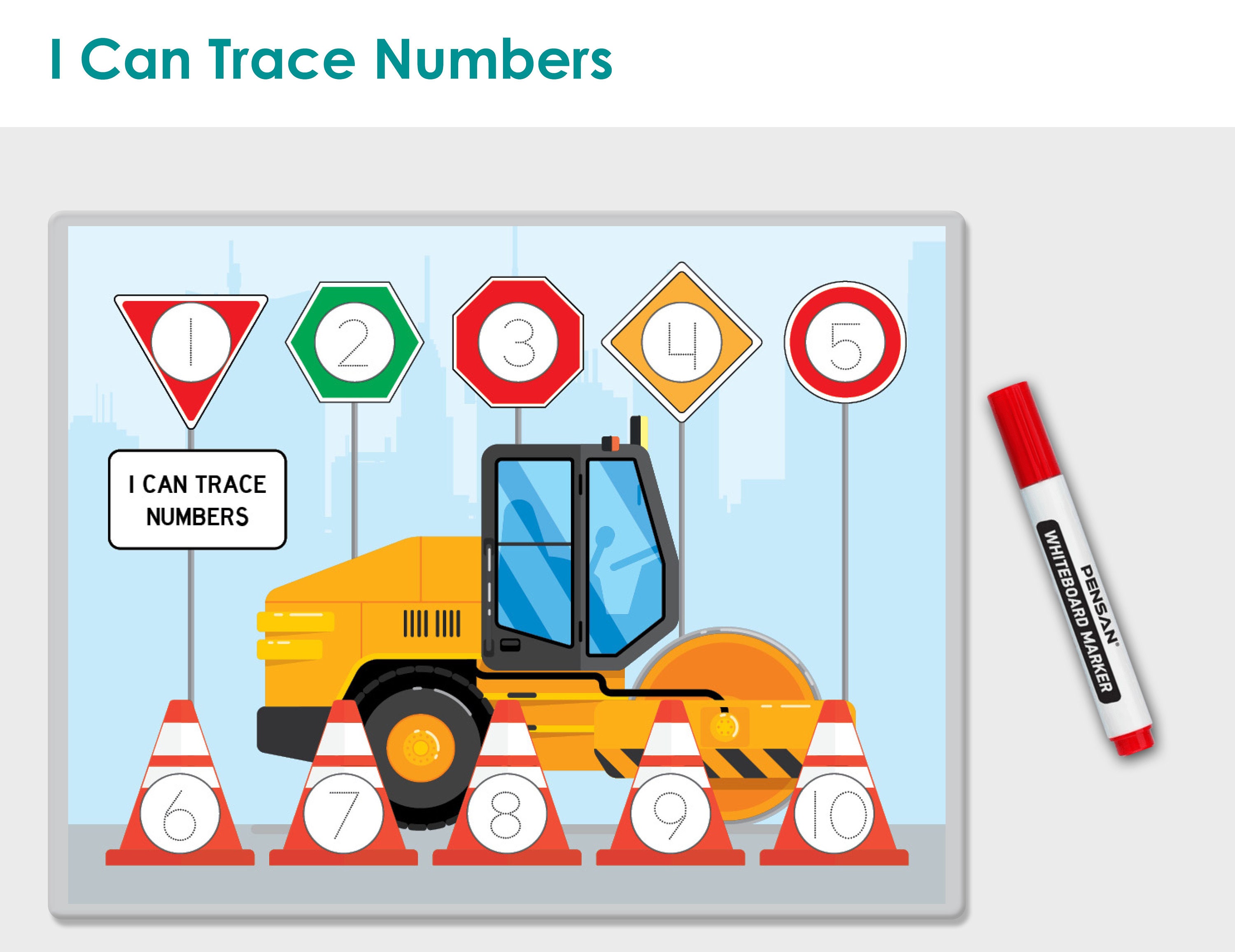 Construction Vehicles Numbers 1-10 & Counting Printable Busy Book ...