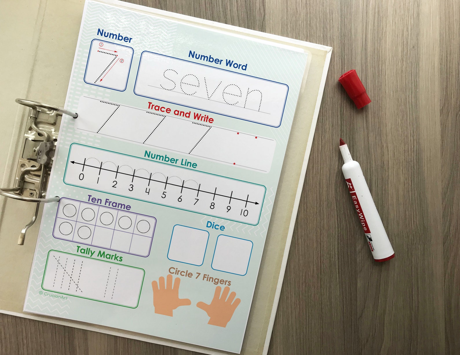 Number Tracing Printable Worksheet. Preschool Pre-k - Etsy