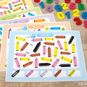 Colors I Spy Counting Activity. Crayons Color Learning Printable ...
