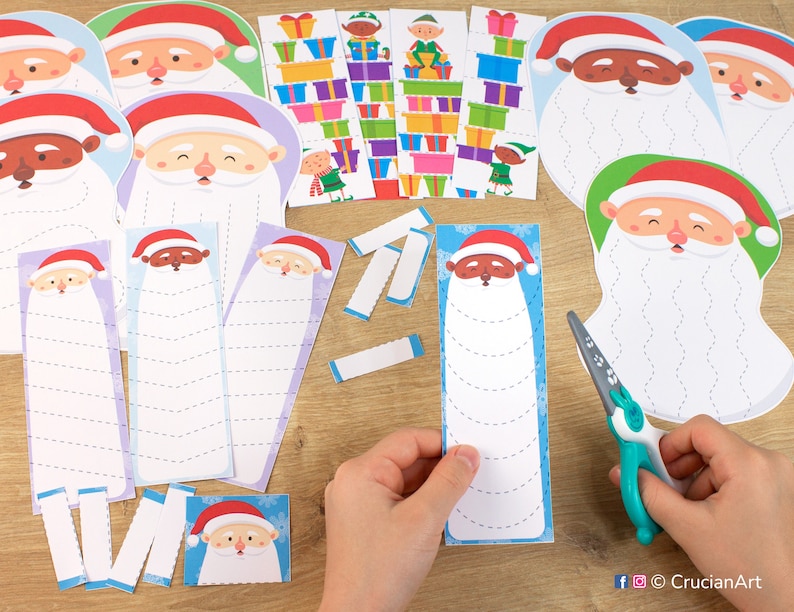 Santas Beard Cutting Activity. Christmas Scissor Skills - Etsy