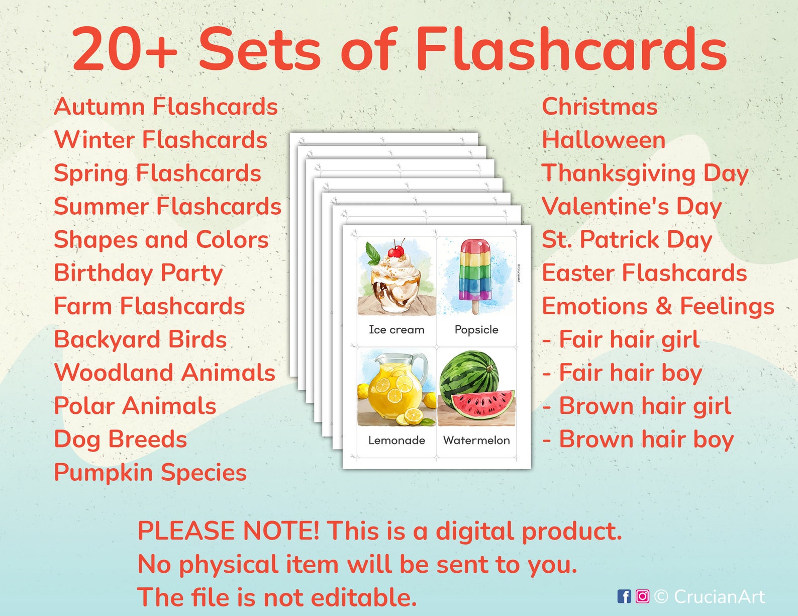 Flashcards Growing Bundle: Set of Printable Flash Cards for Toddler ...