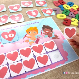VALENTINE'S DAY Early Math Activitiy. Ten Frames Counting Activities ...