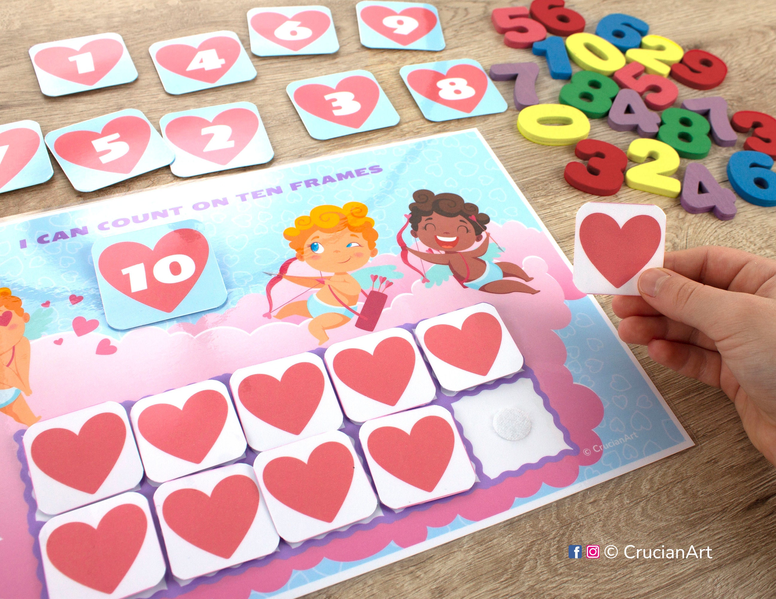 VALENTINE'S DAY Early Math Activitiy. Ten Frames Counting - Etsy
