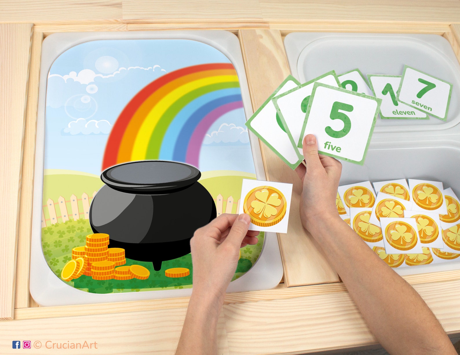 Leprechaun's Pot of Gold Counting Activity: Rainbow and Gold Coins ...
