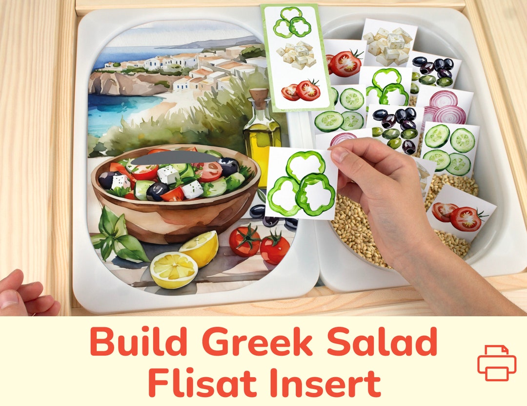 Greek Salad Flisat Insert: Ingredients Matching Activity for Sensory ...