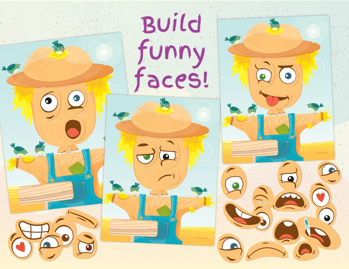 Scarecrow Emotions and Feelings Fall Printable Activity. Autumn Toddler ...