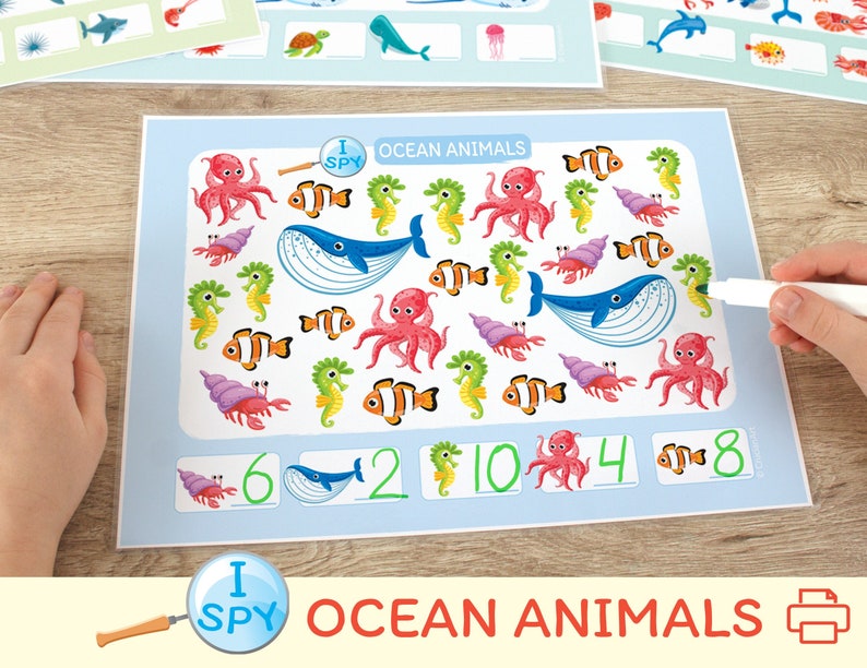 Ocean Animals I Spy Counting Activity. Under the Sea - Etsy