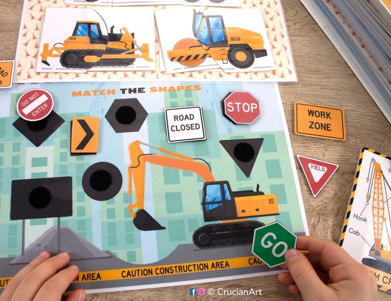 Construction Trucks and Vehicles Busy Book Bundle: Printable Toddler ...