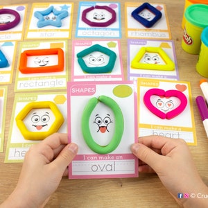 Shapes Play Dough Mats. Printable Playdough Activity. Toddler Preschool ...